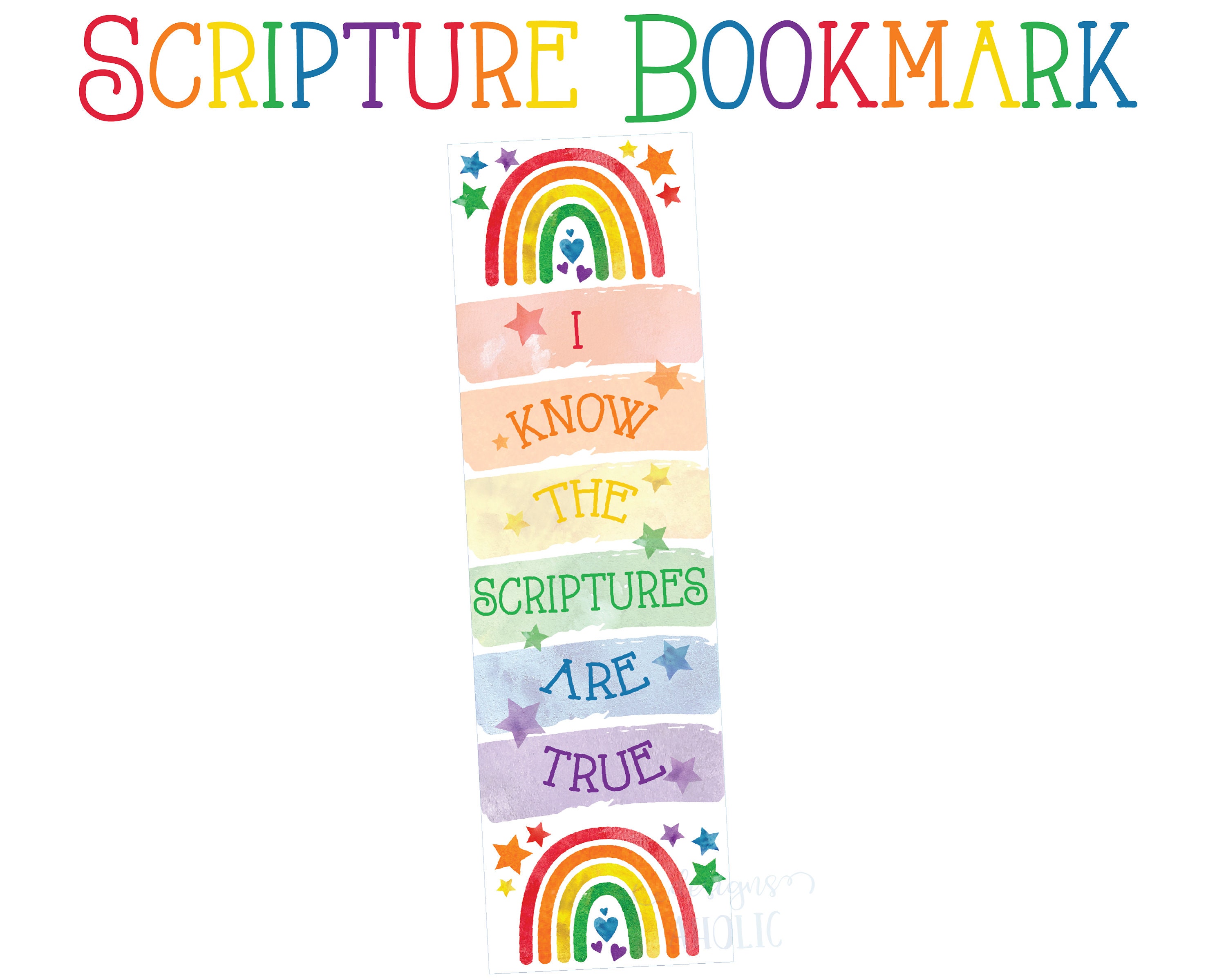 LDS Scripture Gift Tag & Bookmark - LDS Baptism Scripture Set Gift ...