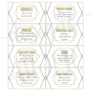 College Care Package Gift Tag Printables - College Survival Kit Gift ...