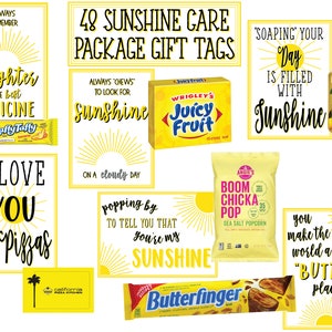Sunshine Care Package Bundle, Sunshine Box Printables, Address Label ...