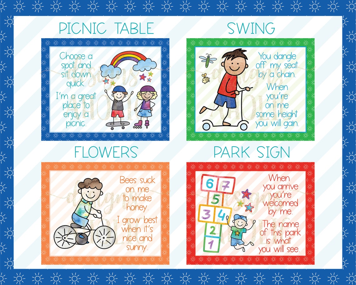 Park Treasure Hunt Clues Playground Scavenger Hunt - Etsy