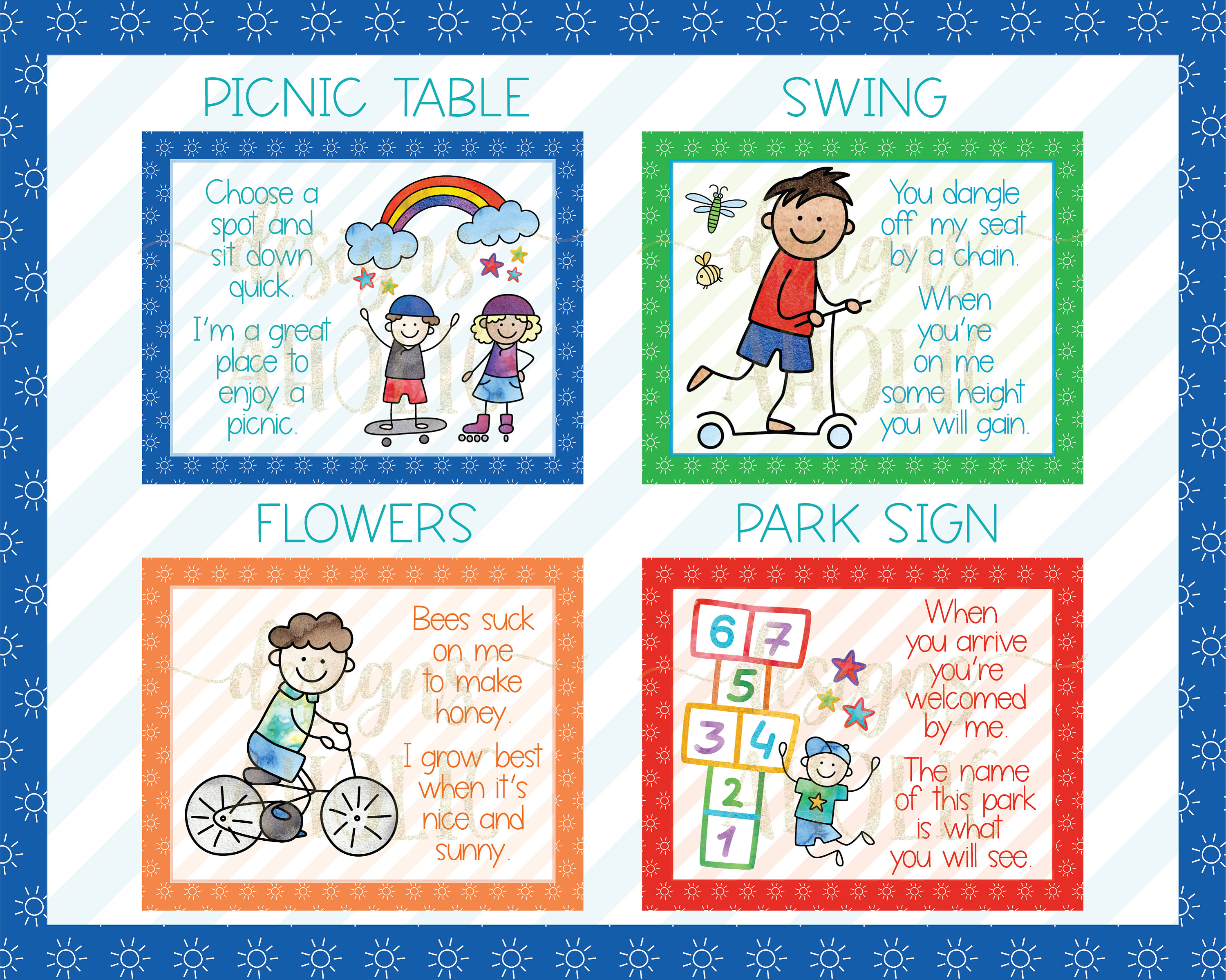 Park Treasure Hunt Clues - Playground Scavenger Hunt - Playground ...