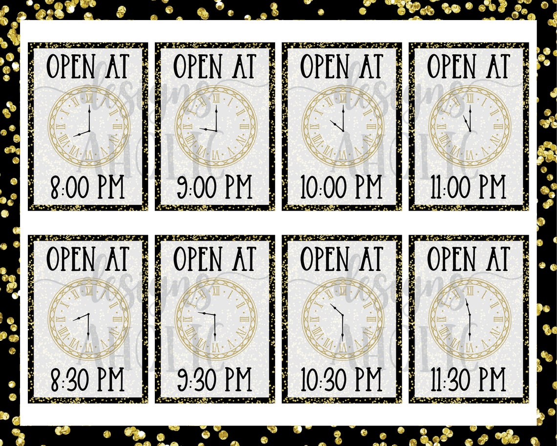 New Years Eve Countdown Time and Activity Cards - New Years Eve ...
