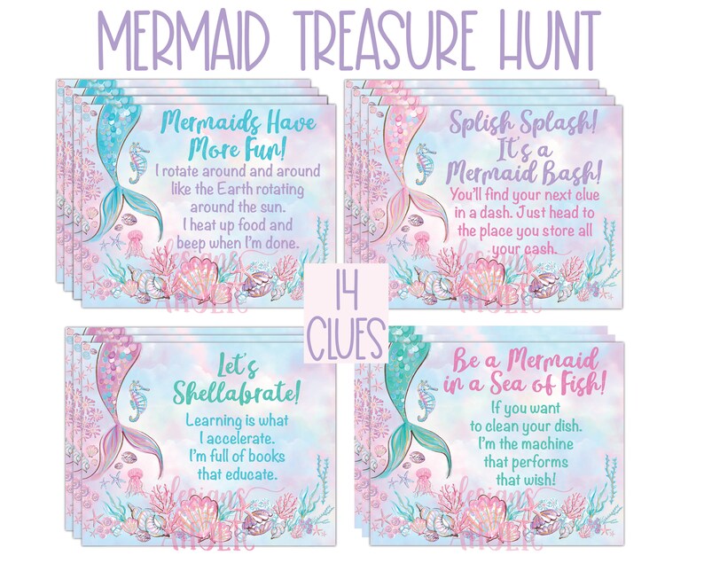 Mermaid Treasure Hunt Mermaid Scavenger Hunt Mermaid Party - Etsy