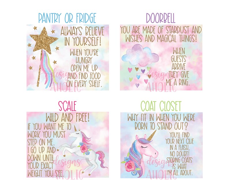 Unicorn Treasure Hunt Unicorn Scavenger Hunt Unicorn Party | Etsy