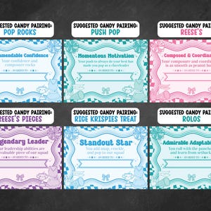 36 Cheer Team Candy Bar Award Certificates - Cheerleader Candy Bar ...