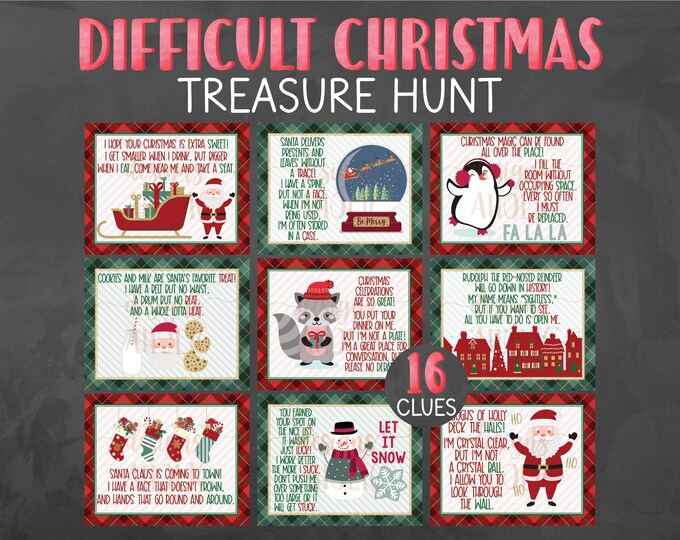 Difficult Christmas Treasure Hunt - Difficult Christmas Scavenger Hunt ...