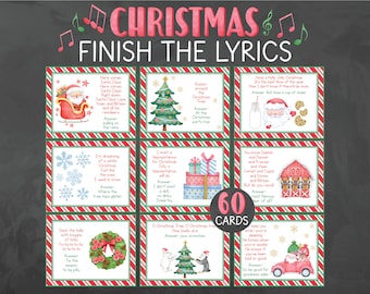 Christmas Finish the Lyrics Game | Printable Christmas Game | Christmas ...