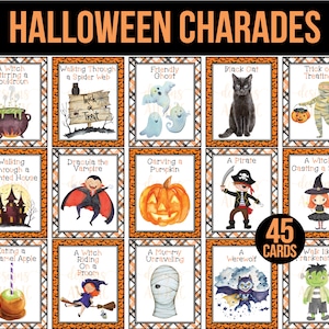 45 Halloween Charades Halloween Charades Game Halloween Games Halloween ...