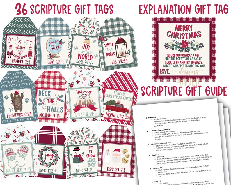 Scripture Christmas Gift Tags - LDS Christmas Gift - Missionary ...
