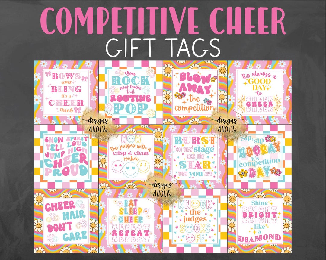 Cheer Gift Tags - Competitive Cheer Gifts - Cheer Gifts - Cheer ...