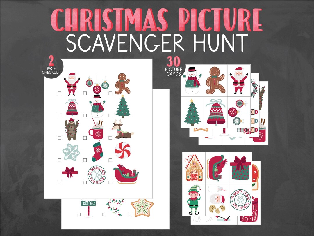 Picture Christmas Scavenger Hunt - Toddler Christmas Picture Scavenger ...