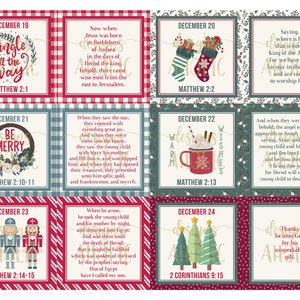 Christmas Scripture Advent Calendar Cards - Printable Scripture Advent ...