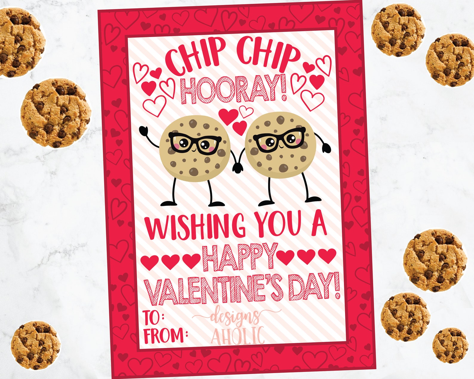 Cookie Valentines Day Card Cookie Valentines Chocolate | Etsy