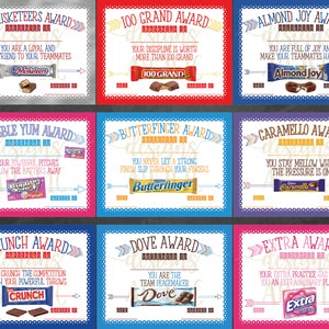 38 Softball Candy Bar Award Certificates Softball Candy Bar - Etsy UK