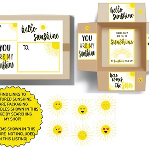 48 Sunshine Box Printable Gift Tags - Sunshine Care Package Inserts ...