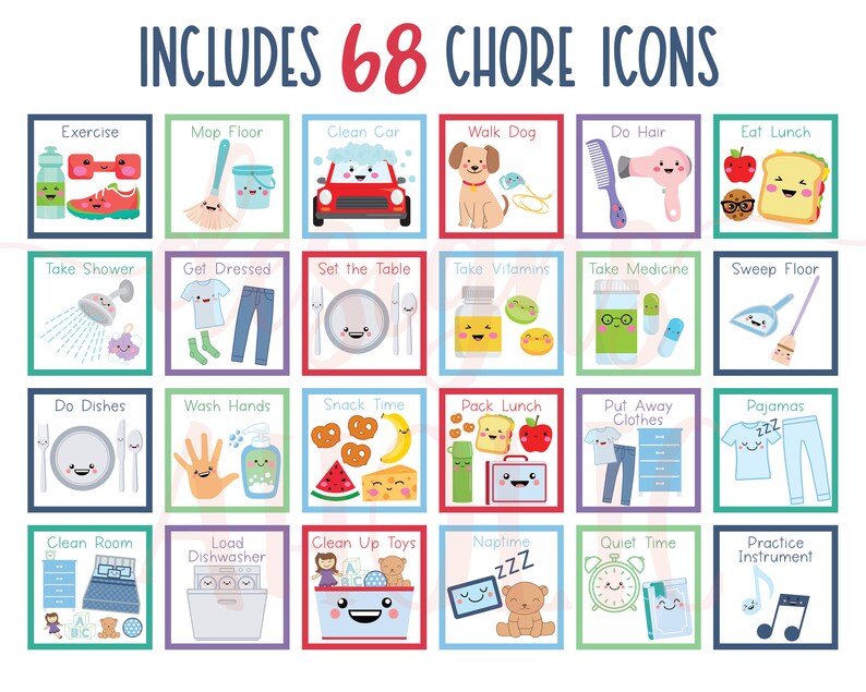 Chore Chart Kids Daily Responsibilities Chart Job Chart - Etsy