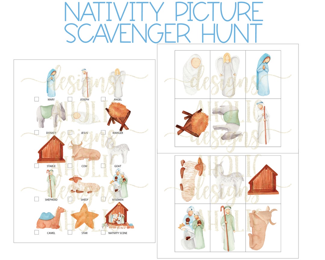 Picture Christmas Nativity Scavenger Hunt Toddler Nativity Picture ...