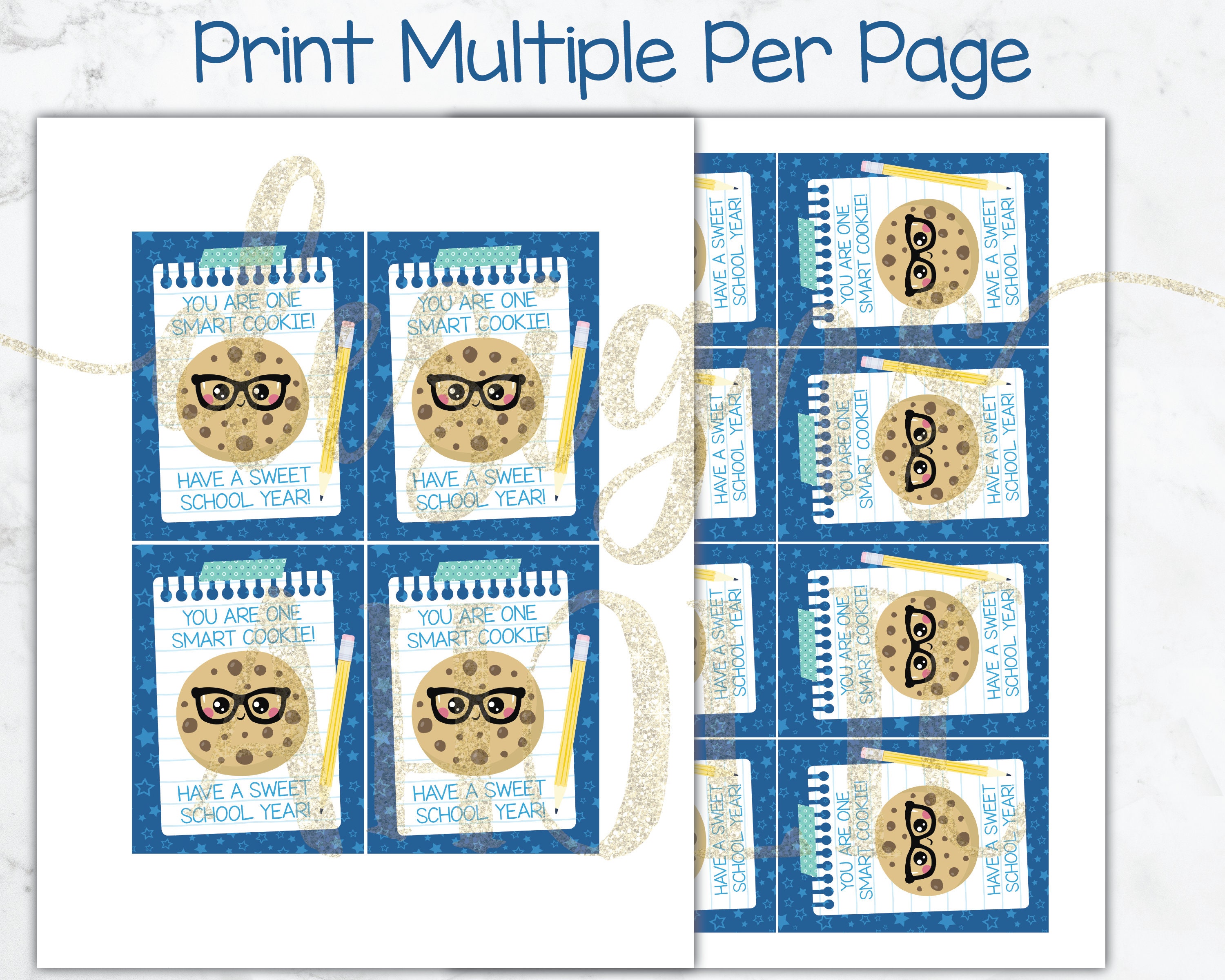 Back to School Cookie Gift Tag Chocolate Chip Cookie Gift - Etsy