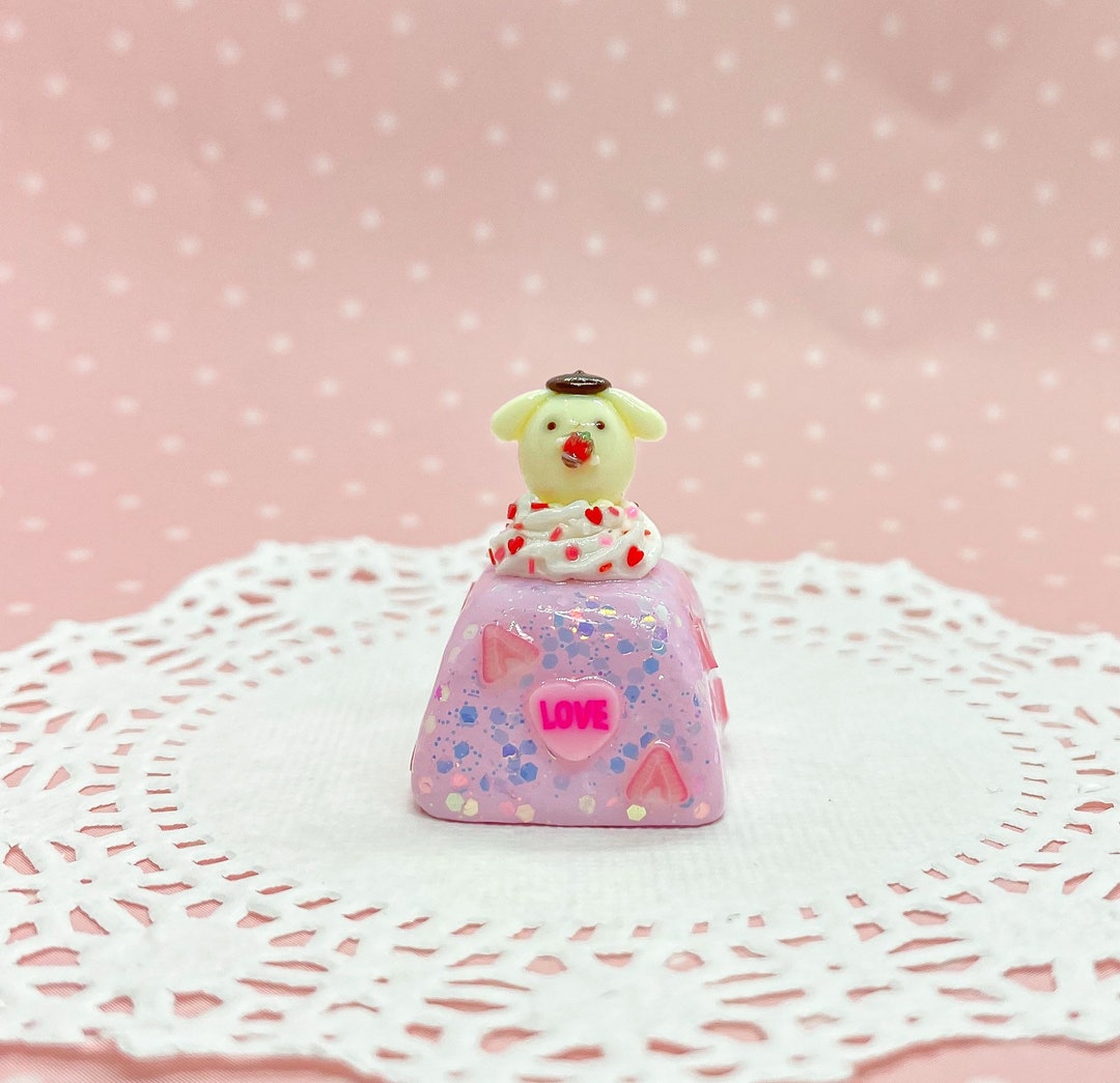 Kawaii Valentines Pompom Purin Artisan Key Cap, Polymer Clay - Etsy