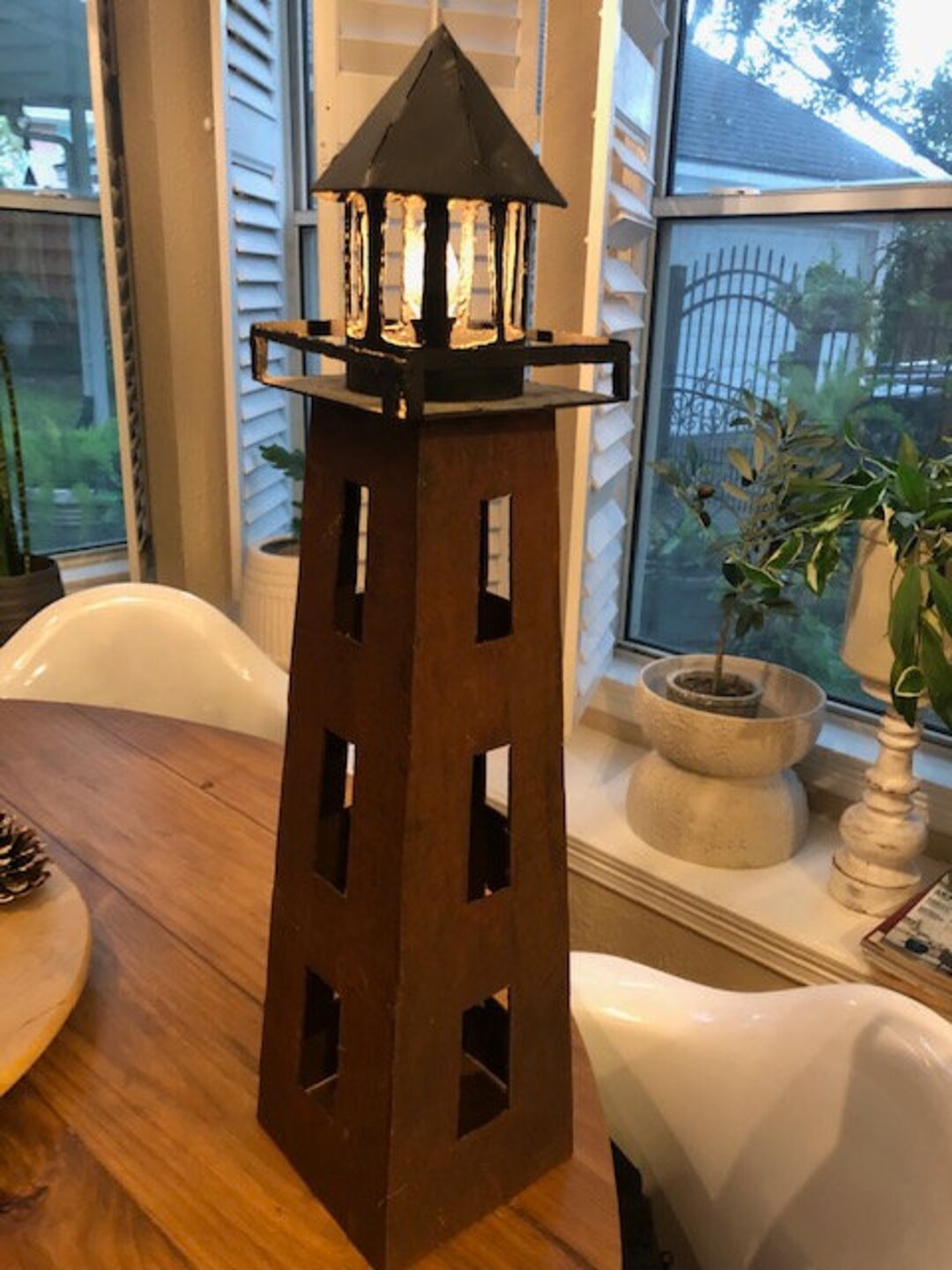 Hand-forged Metal Lighthouse Lamp - Etsy