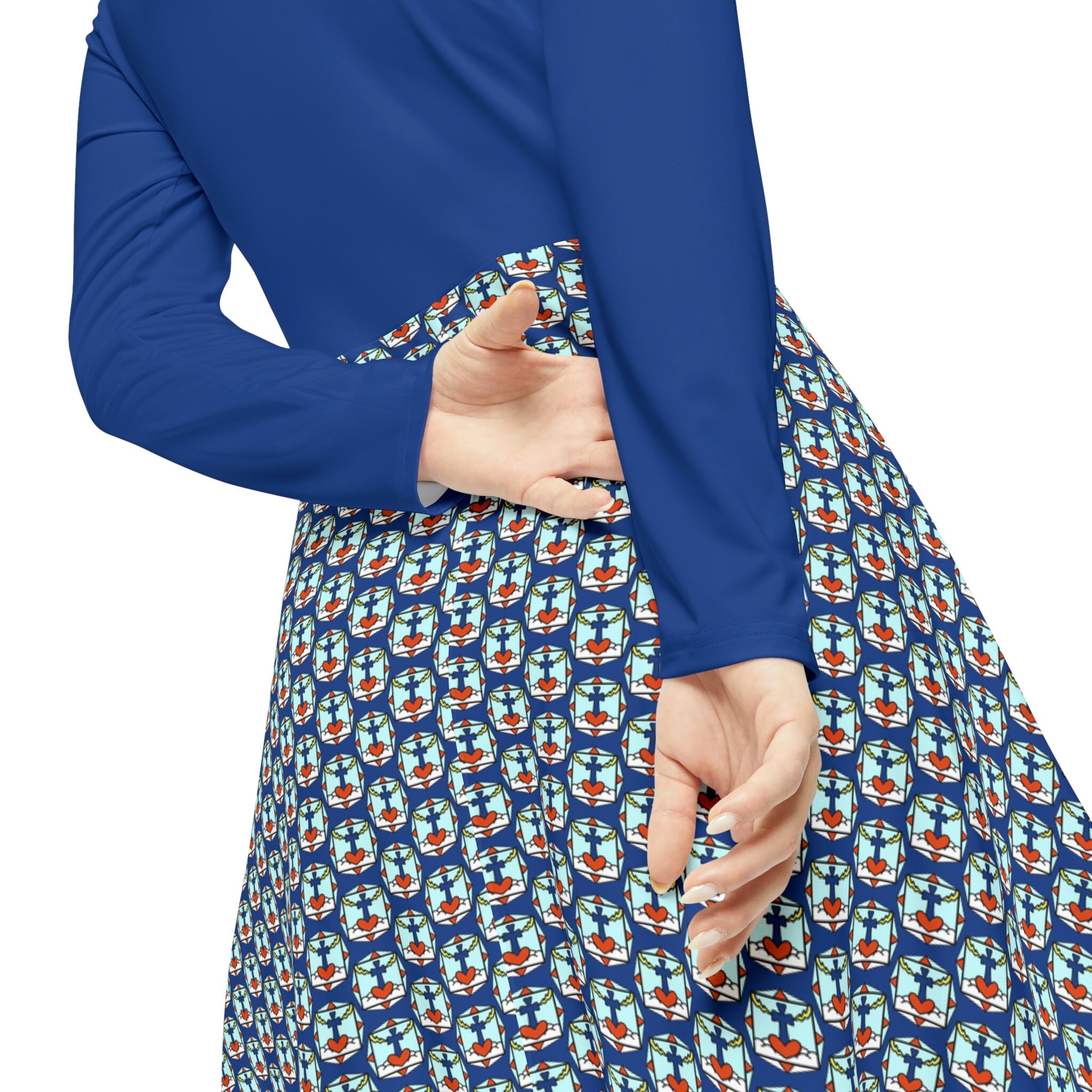 Modest Heart Women's Long Sleeve Dance Dress Blue - Etsy