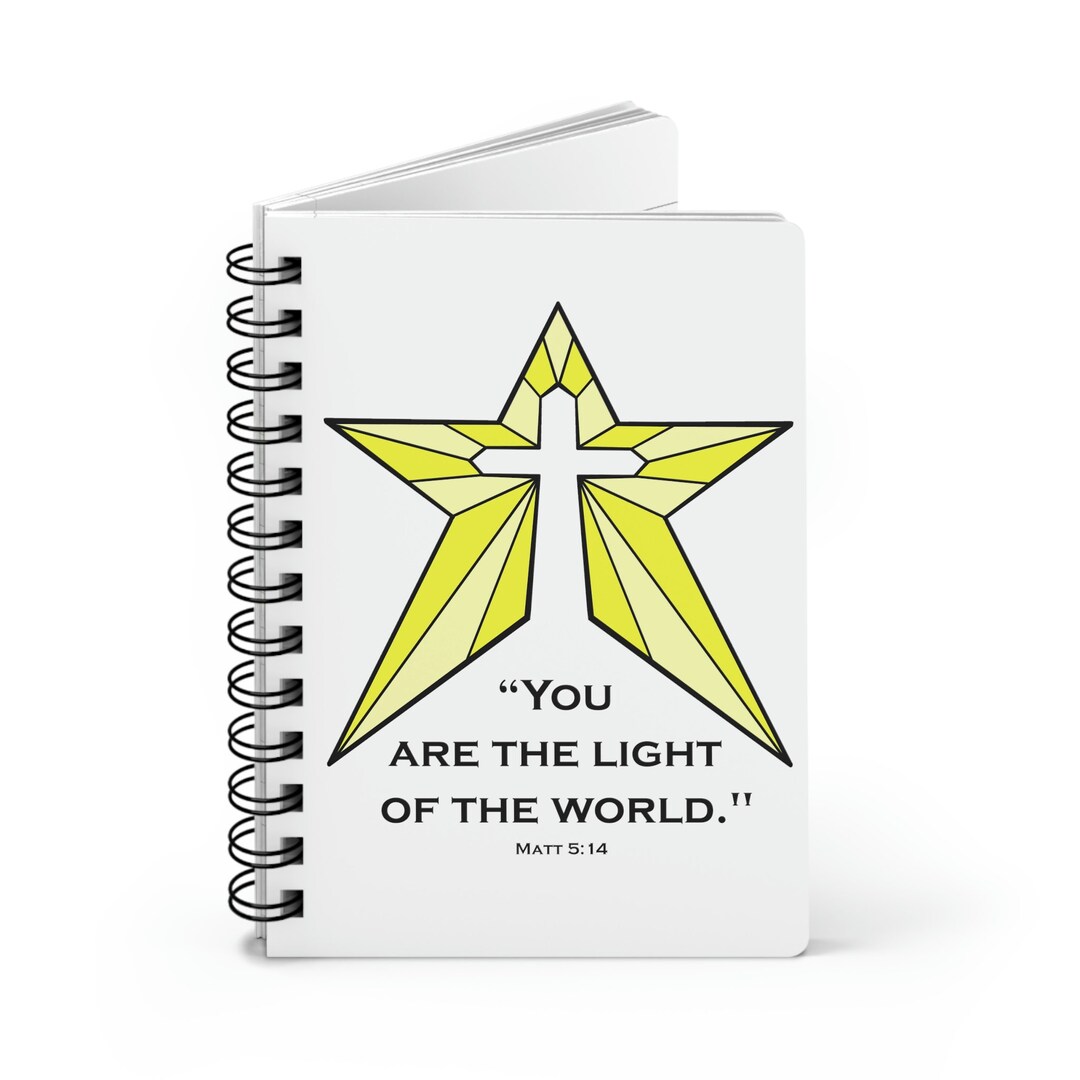 Christian Bible Verse Journal Star Cross Design Spiral Bound - Etsy