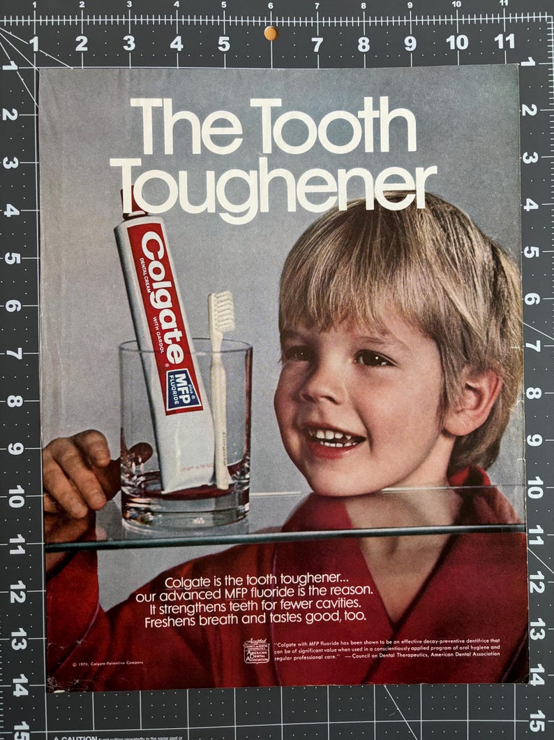 1970 Colgate Original Vintage Advertisement Tooth Toughener Toothpaste ...