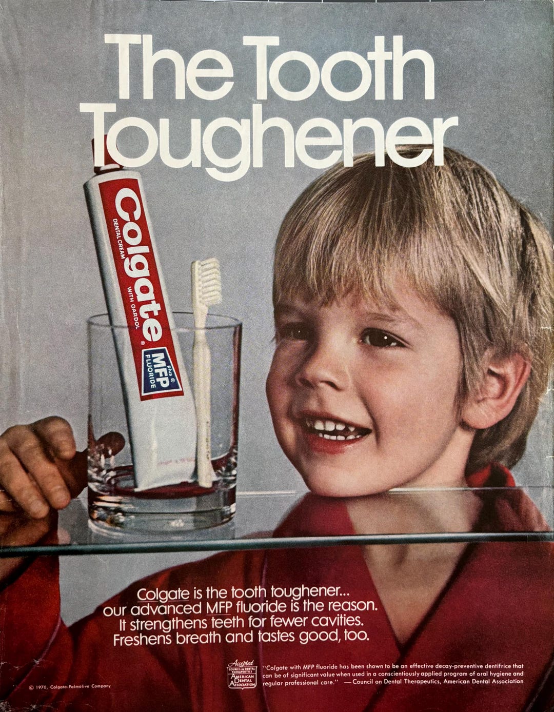 1970 Colgate Original Vintage Advertisement Tooth Toughener Toothpaste ...