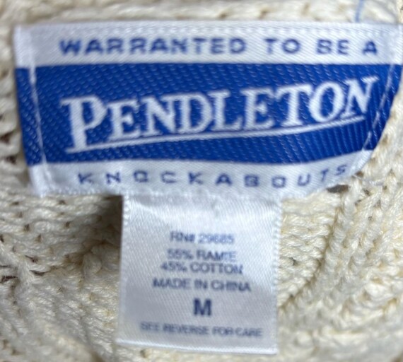 Vintage 1990s Pendleton M Off-white Cable Knit Cardig… - Gem