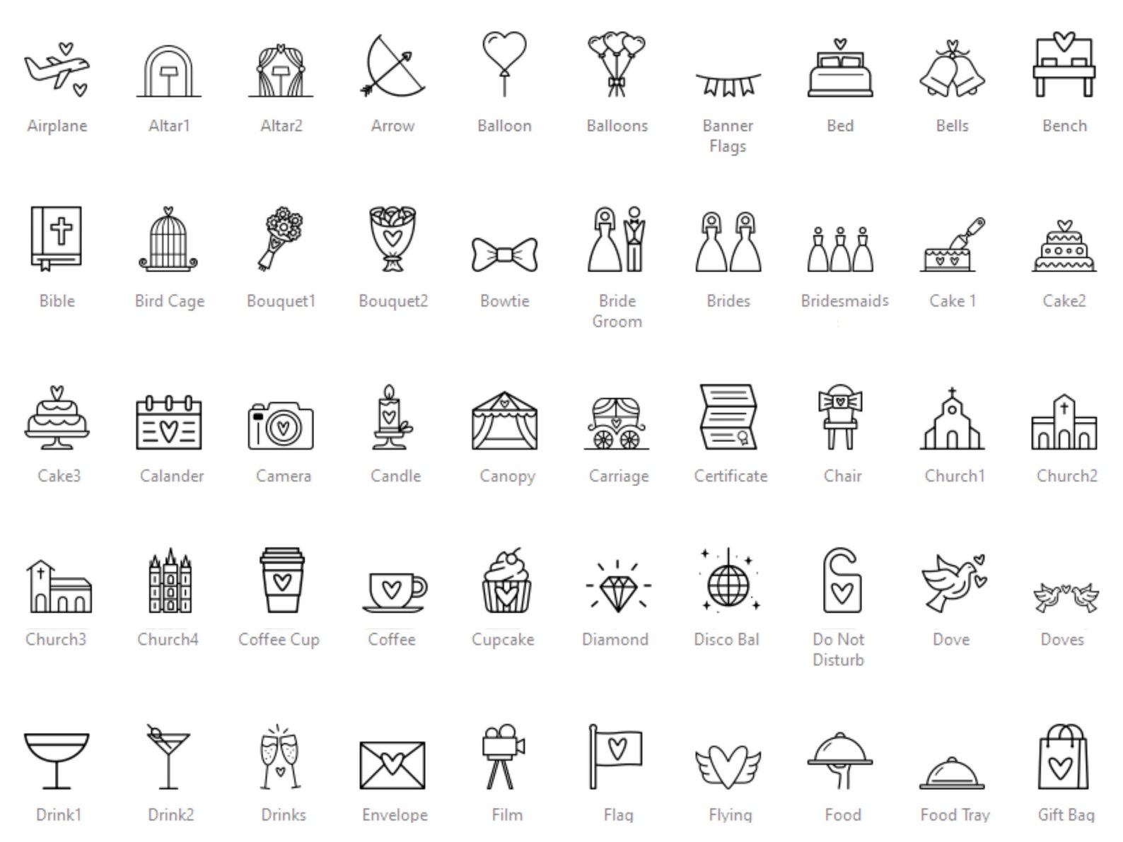 Elegant Wedding Icons | Wedding Clipart | Instagram Wedding Highlight ...