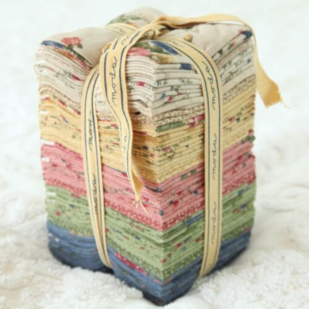 Moda Lovina's Pressed Flowers 30 FQ Bundle Florals Brushed Cotton Quilt ...