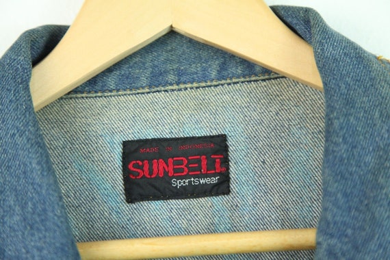 Vintage Painted Denim Jacket 80s Jean Bald Eagle USA … - Gem