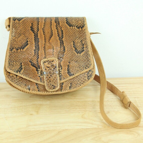 Snakeskin boho vintage purse - Gem