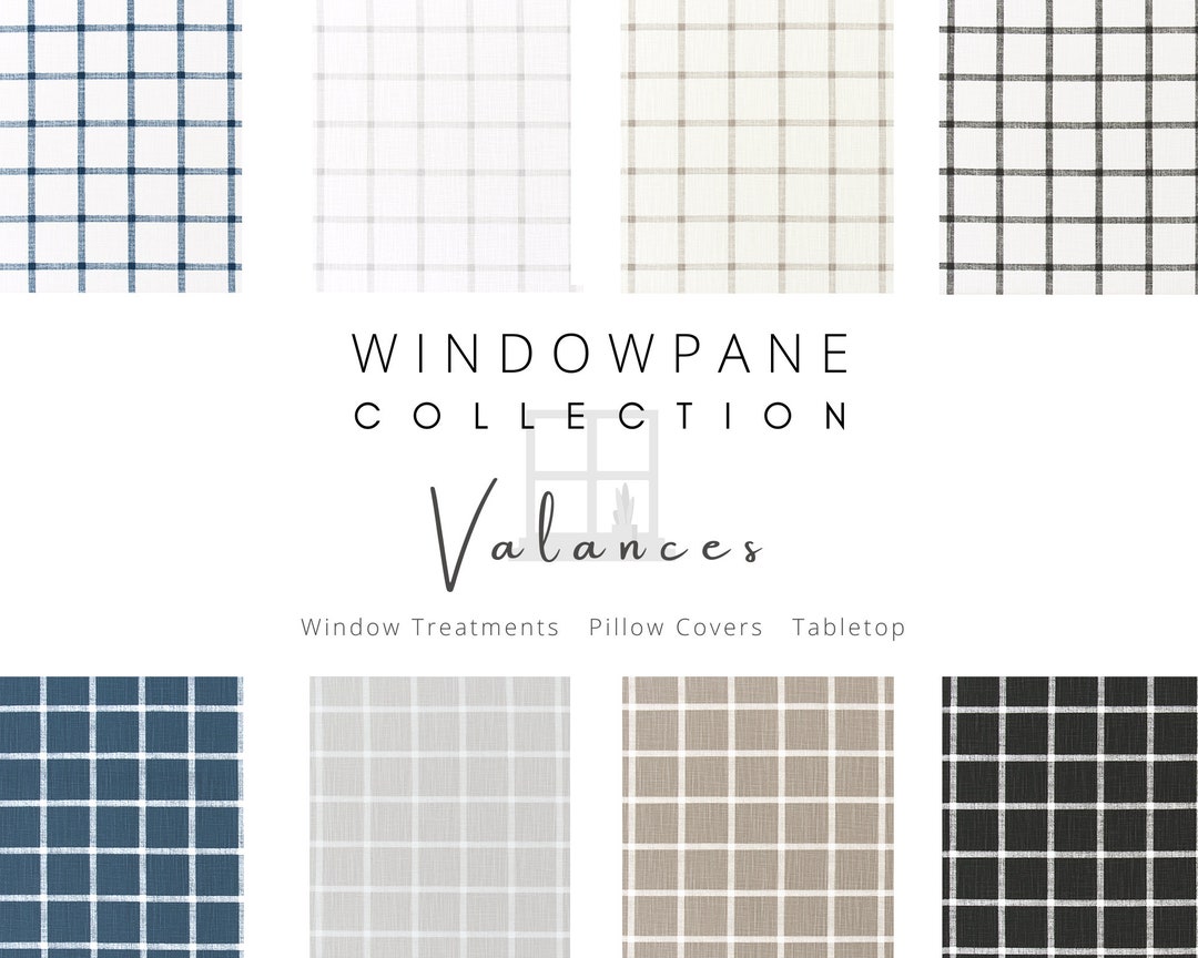 Windowpane, Valances, Grid, Custom, Window, Treatment, Covering, Topper ...