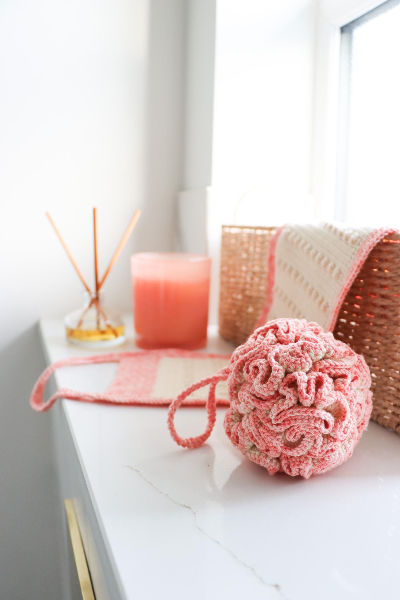 CROCHET LOOFAH PATTERN / Crochet Shower Set Pattern - Crochet Back ...