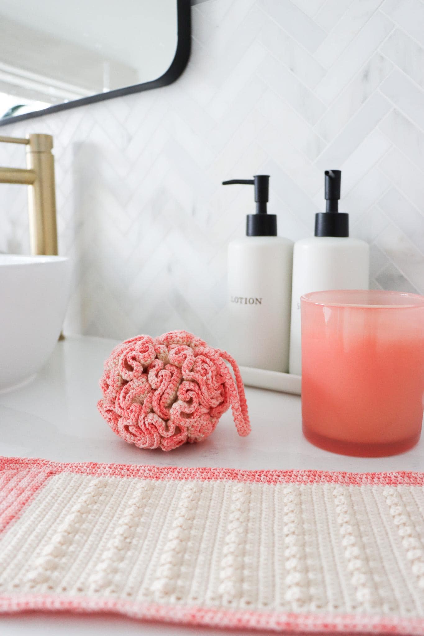 CROCHET LOOFAH PATTERN / Crochet Shower Set Pattern - Crochet Back ...