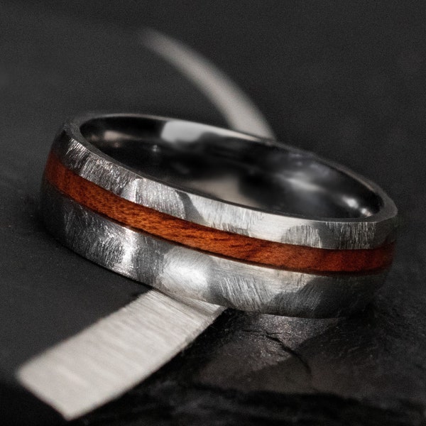 Titanium Wood Ring - Etsy