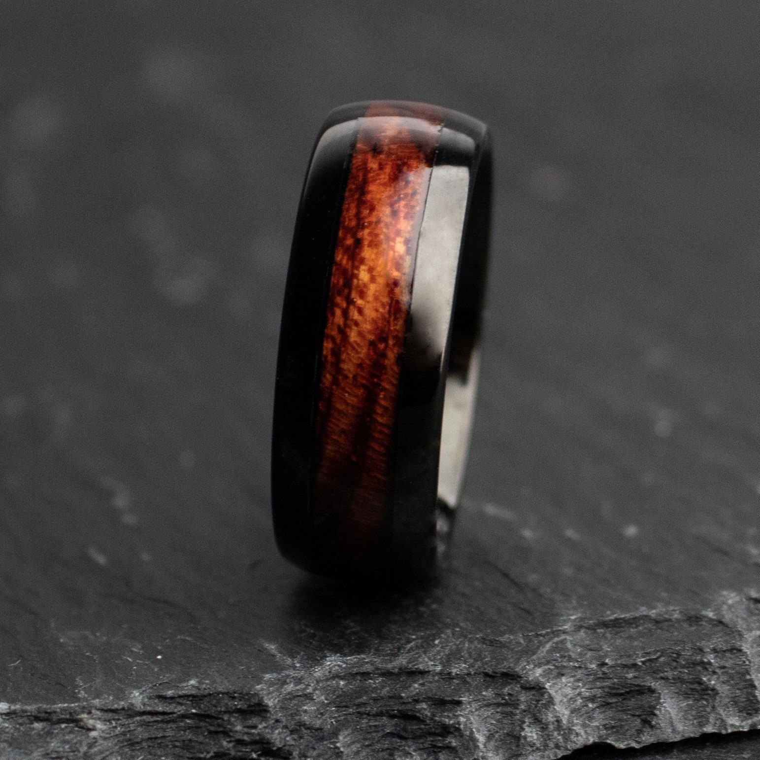The Ragnar, Ironwood Ring, Black Wood Ring, Wood Wedding Band, Wood ...