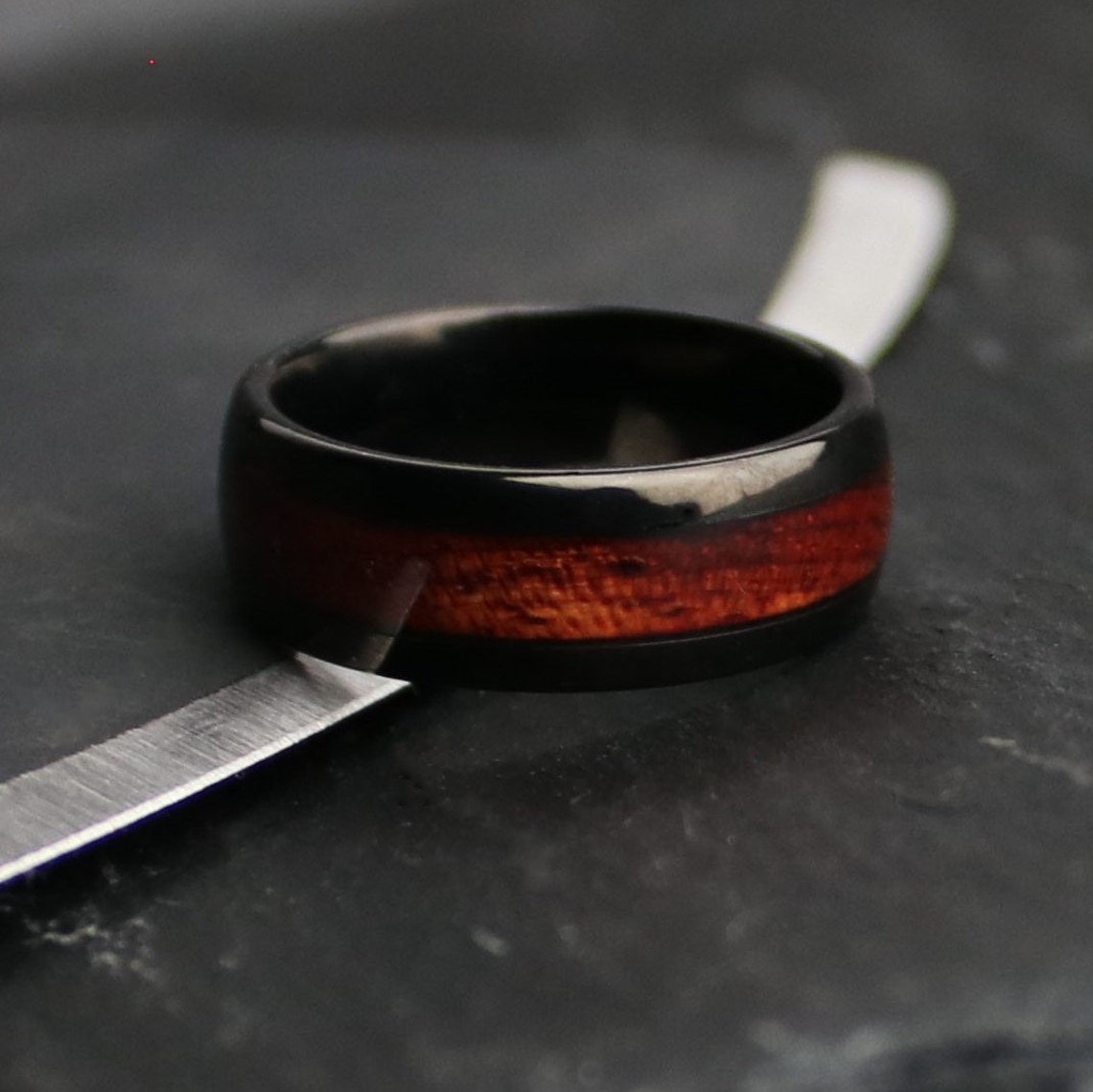 The Ragnar, Ironwood Ring, Black Wood Ring, Wood Wedding Band, Wood ...
