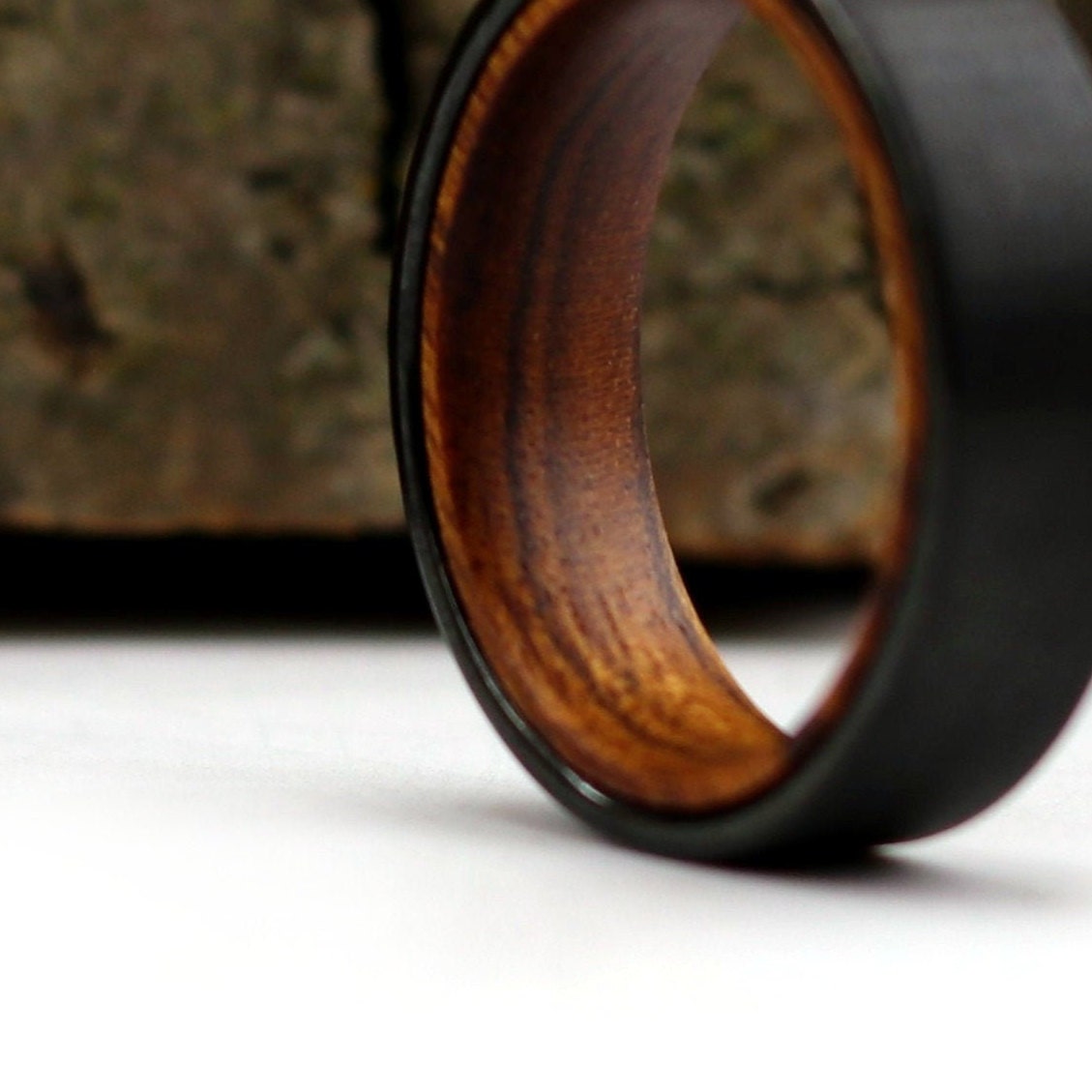 The Rebel Ironwood Wedding Band Iron Wood Ring Black | Etsy