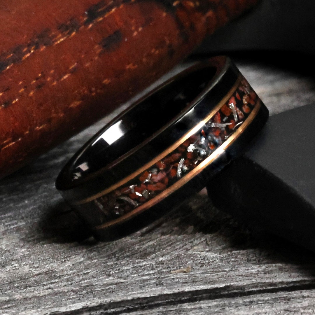 The Jurassic, Dinosaur Bone Wedding Ring, Meteorite Wedding Ring, T-rex ...