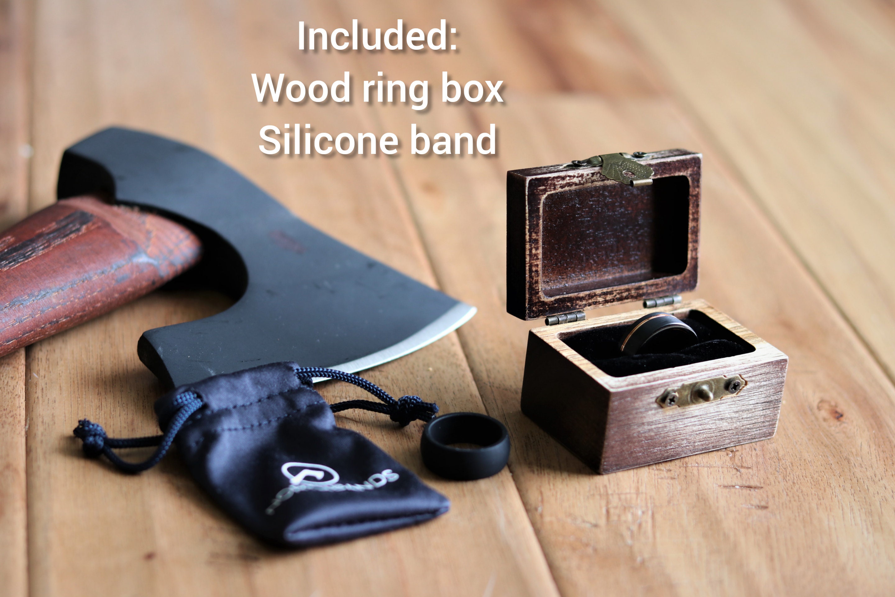 The Crockett Whiskey Barrel Ring Antler Ring Wood Ring | Etsy