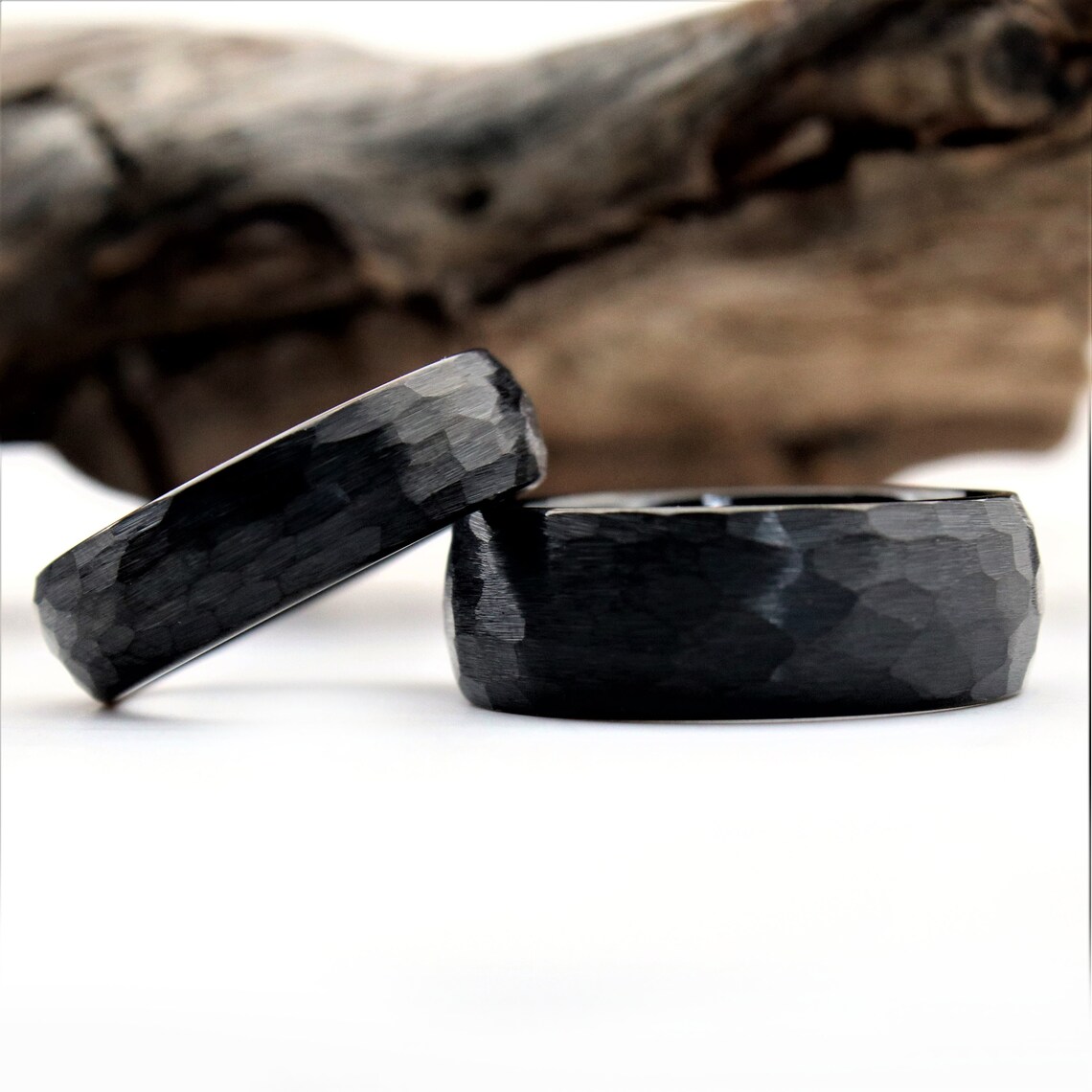 The Saga Set Black Ring Set Engagement Ring Set Wedding - Etsy