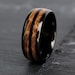 The Curator, Bourbon Whiskey Barrel Black Tungsten Wedding Rings, 8 Mm ...
