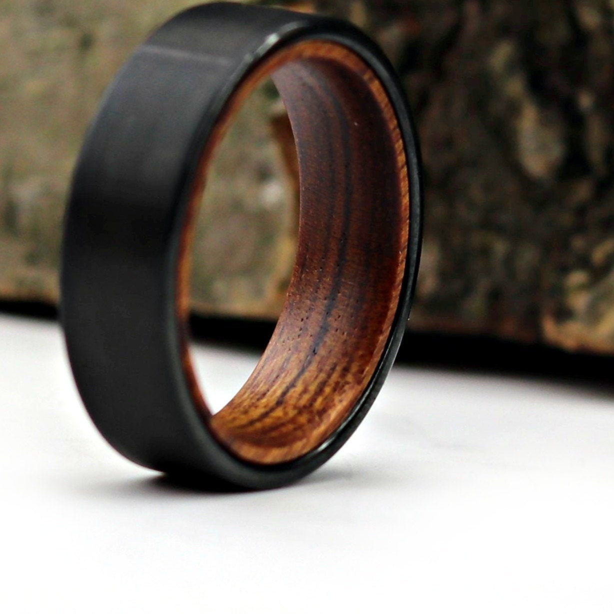The Rebel Ironwood Wedding Band Iron Wood Ring Black | Etsy