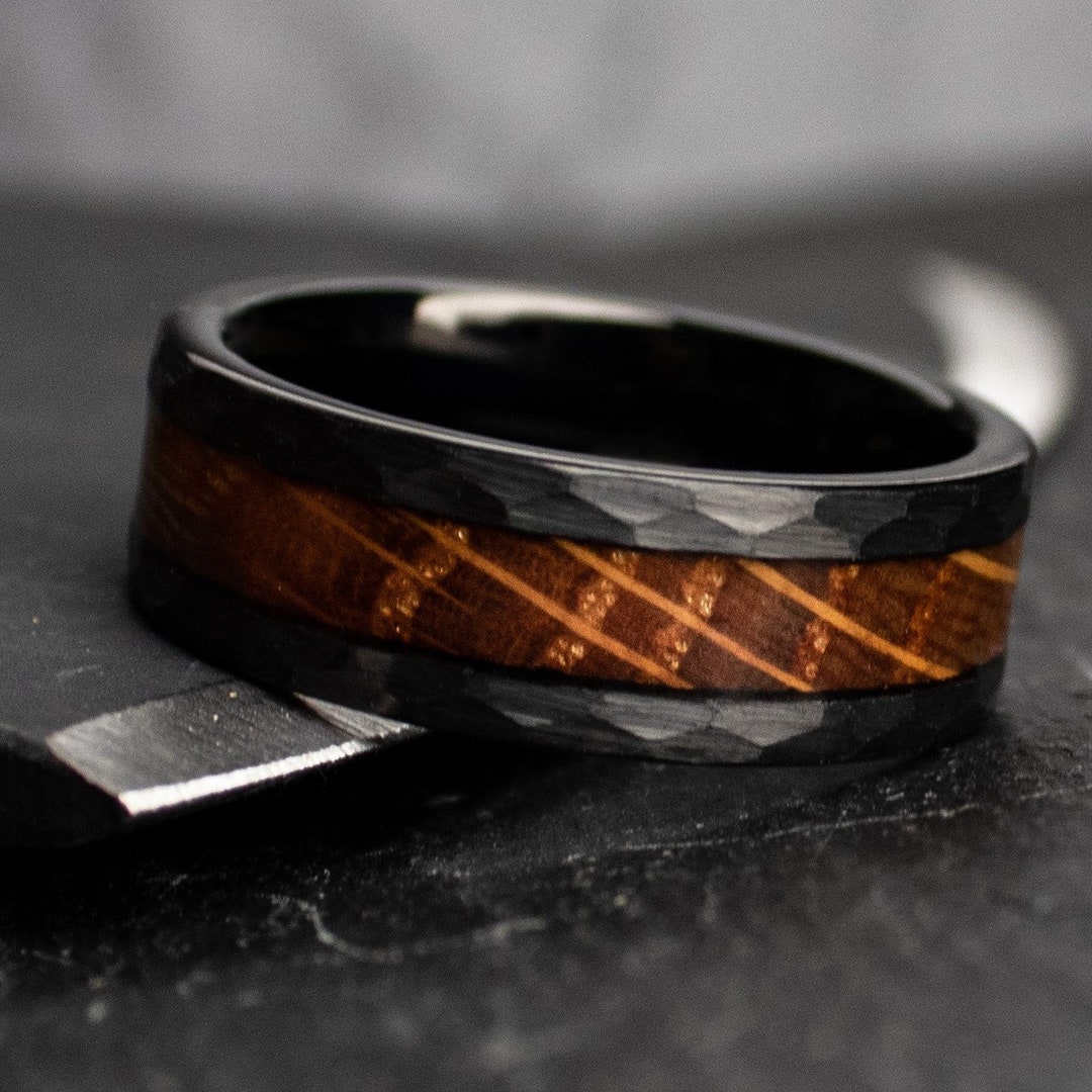The Ethos, Whiskey Barrel Ring, Hammered Black Ring, Hammered Barrel ...