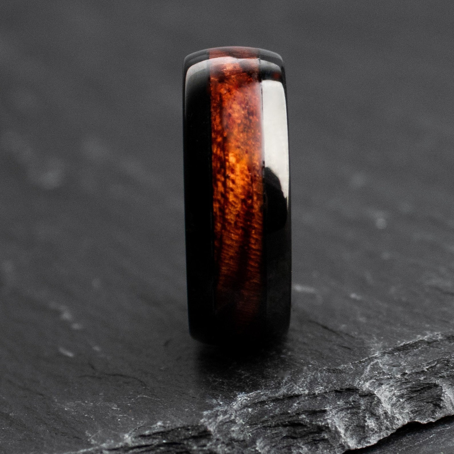 The Ragnar, Ironwood Ring, Black Wood Ring, Wood Wedding Band, Wood ...