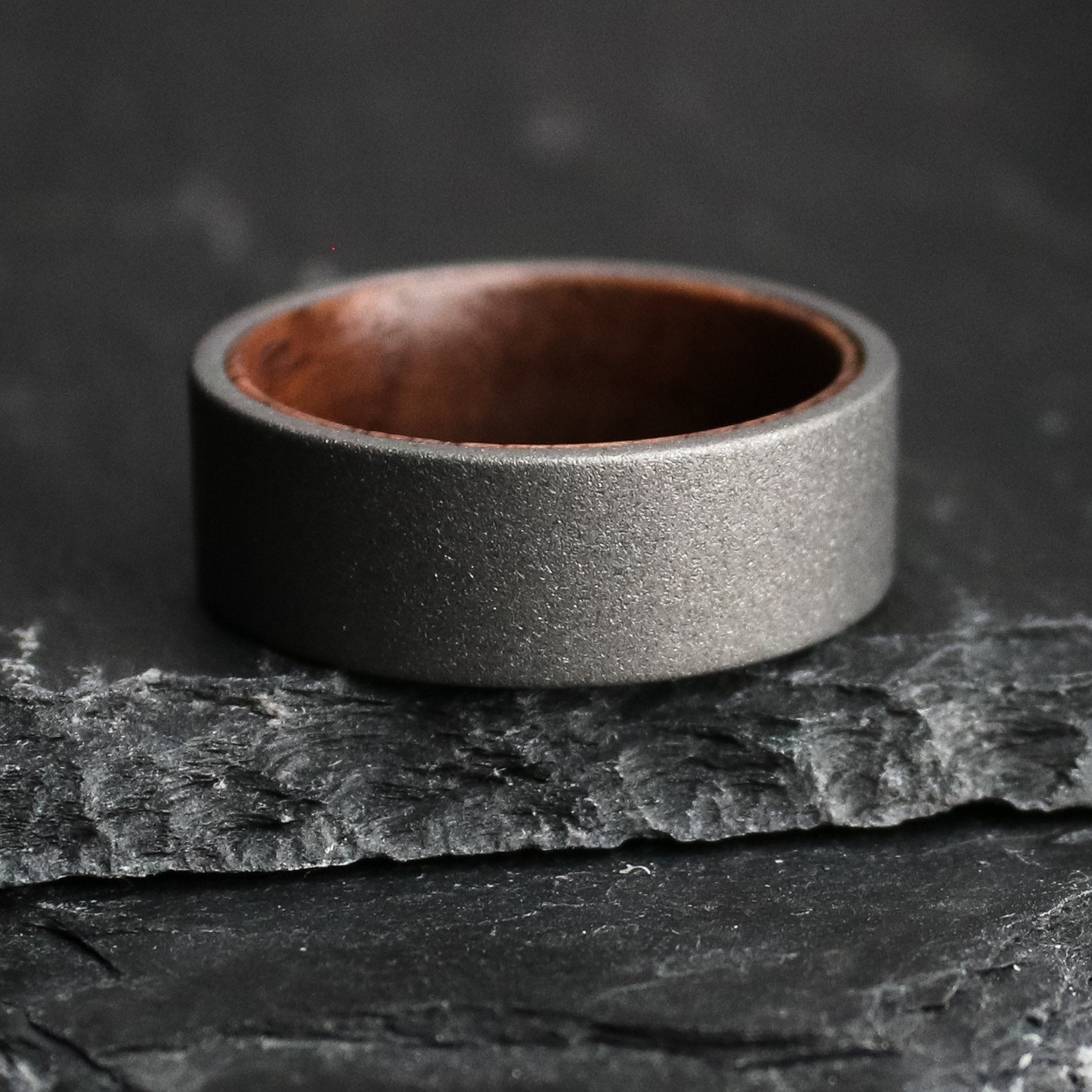 WW2 Ring, M1 Garand Ring, Black Walnut Ring, Handmade Ring, Sandblasted ...