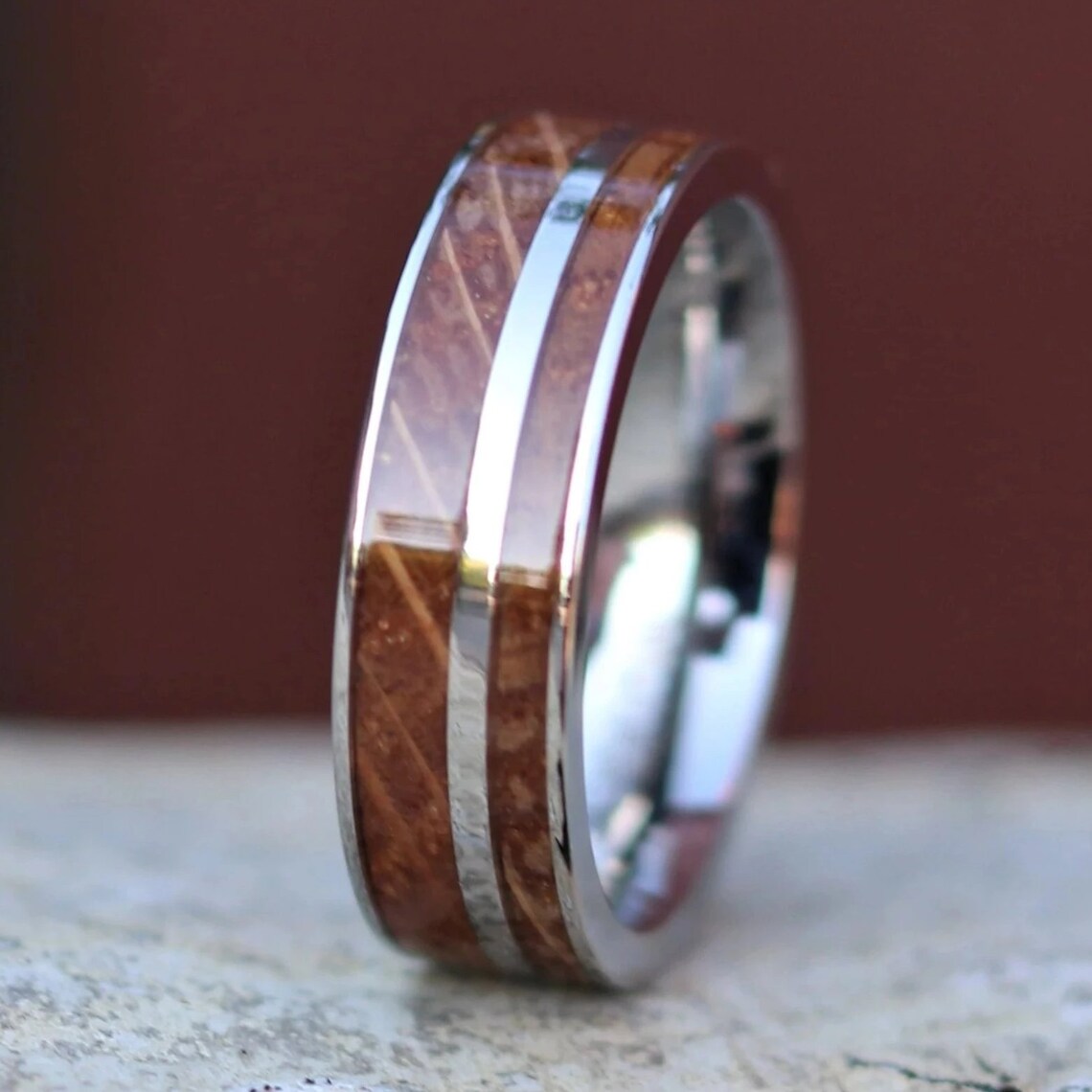 The Norseman Whiskey Barrel Wood Ring Red Oak Ring Unique - Etsy