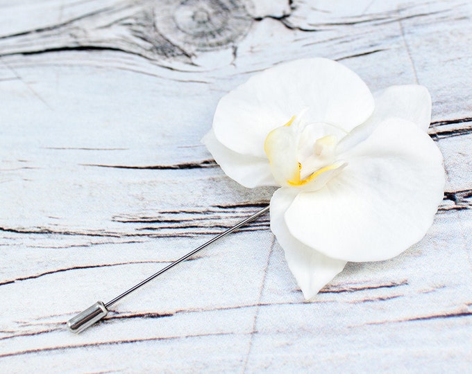 Real White Orchid French Pin - Etsy